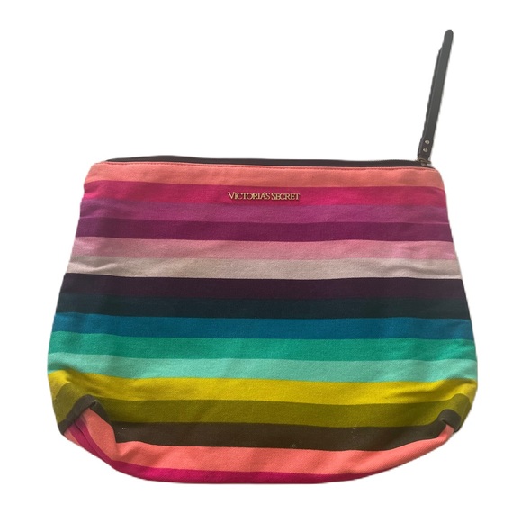 Victoria's Secret | Bags | Victorias Secret Large Canvas Rainbow Makeup ...